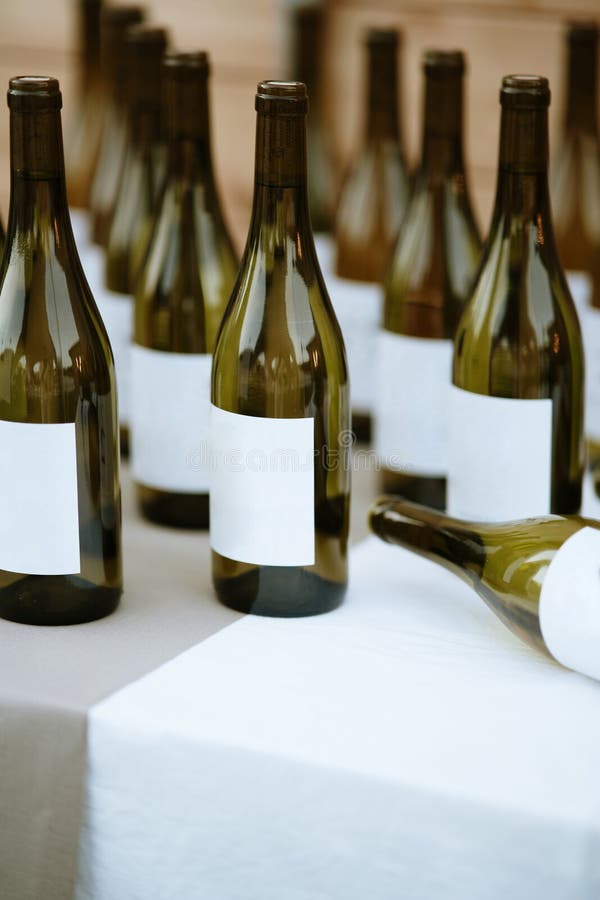 Wine Bottles on the Table for Mockup Label Stock Image - Image of ...