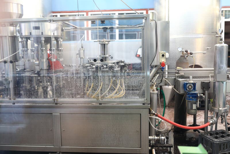 Wine bottling line stock image. Image of line, wine, sequence - 4196143