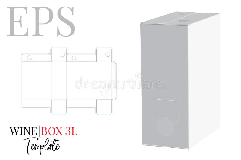 Bottle Gift Box Template, Vector with Die Cut / Laser Cut Layers. White ...
