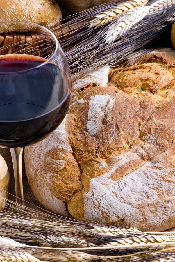 Wine and Bread 4 stock photo. Image of healthy, label - 1635618