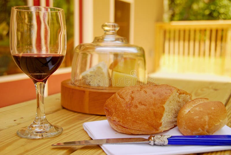 Bread Cheese and Wine 1 stock image. Image of alcohol - 1325727