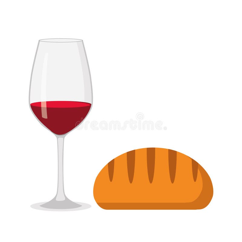 Wine and Bread, Easter and Food, Communion Vector Icon, Vector Graphics ...