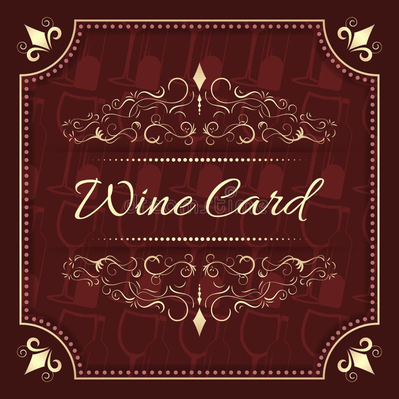 Wine Card Menu Design with Vintage Ornate Frame. Stock Vector ...