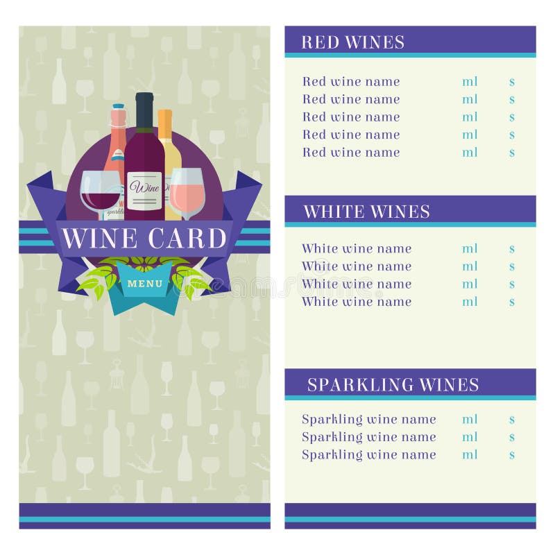 Wine Card template stock vector. Illustration of elegance - 46013331