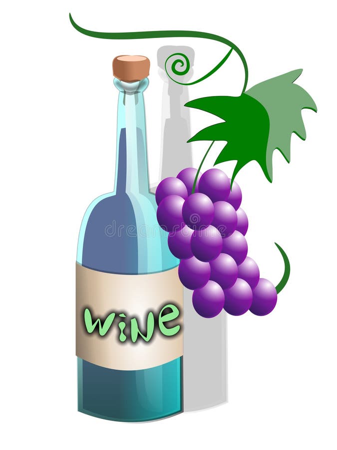 Wine cartoon bottle stock illustration. Illustration of enjoyment - 5840784
