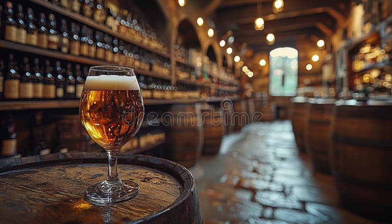 Wine Cellar Bar, Whiskey Bottle on Table Luxurious Generated by AI ...