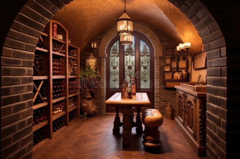 Wine Cellar Entrance with a Cozy, Inviting Atmosphere Stock Photo ...