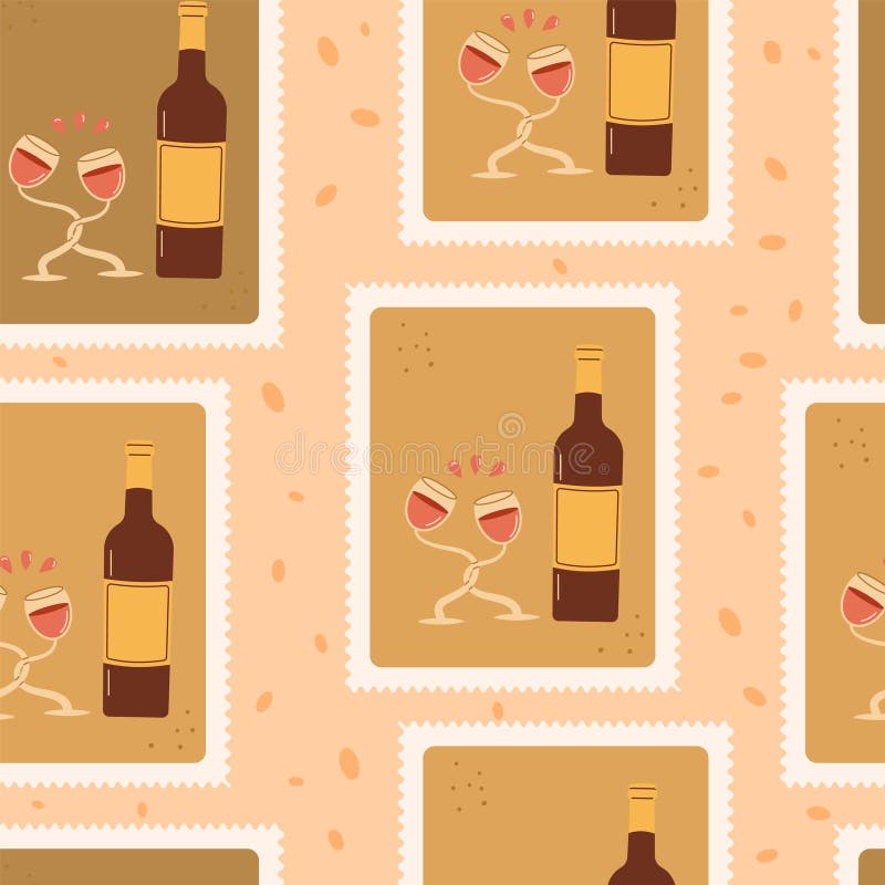 Wine Checked Seamless Pattern. Bento Box Cozy Evening Repeat Background ...