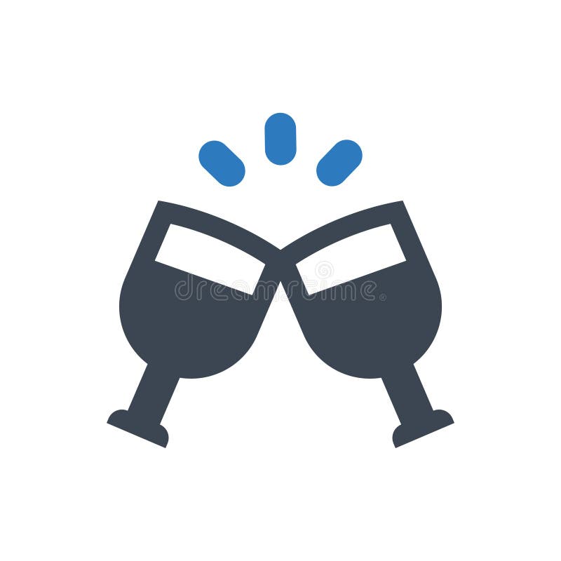 Wine Cheers Icon. Simple Vector Graphics Stock Vector - Illustration of ...