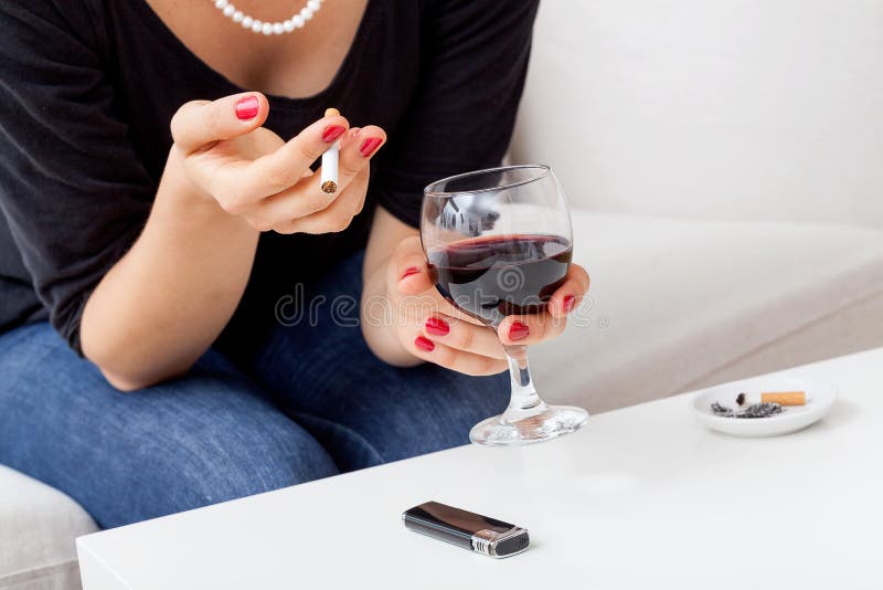 Wine and cigarettes stock photo. Image of enjoying, smoke - 37687260