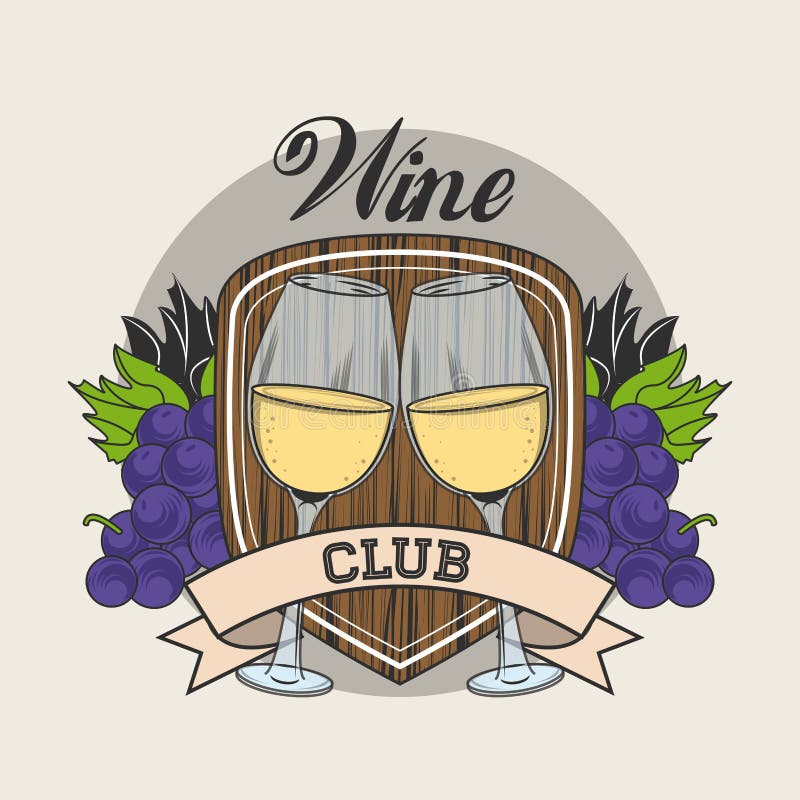 Wine club emblem stock vector. Illustration of pouring - 141237492