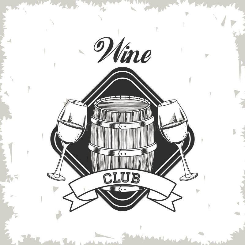Wine Club emblem stock vector. Illustration of event - 141237568