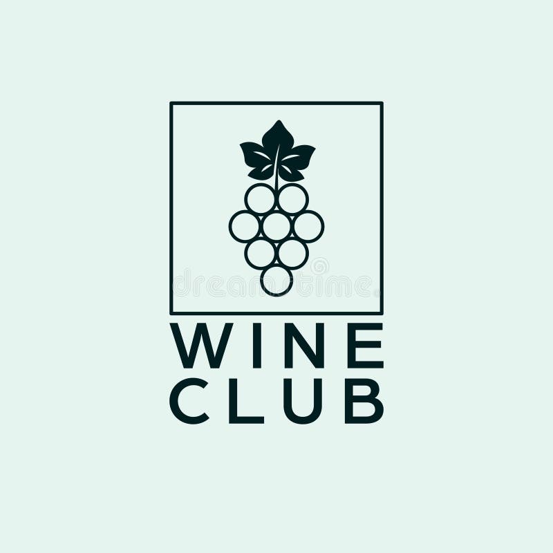 Wine Club Logo Design. Logotype with Grape and Leave Stock Vector ...