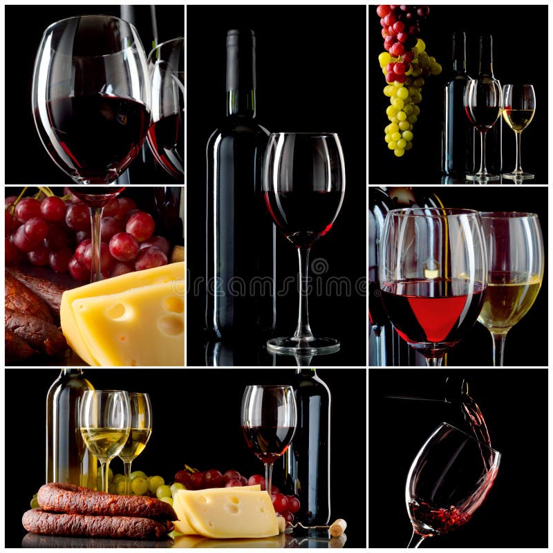 Wine collage stock photo. Image of platter, corks, green - 9638432