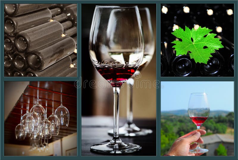 Wine collage stock photo. Image of platter, corks, green - 9638432