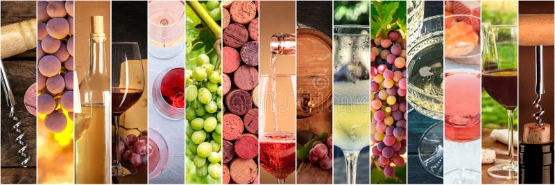 Wine Collage. Wine Glasses and Grapes, a Drinks Layout for a Restaurant ...