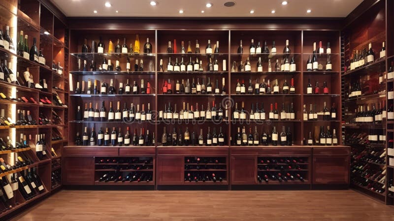 Wine Collection in Elite Wine Store Different Stock Illustration ...