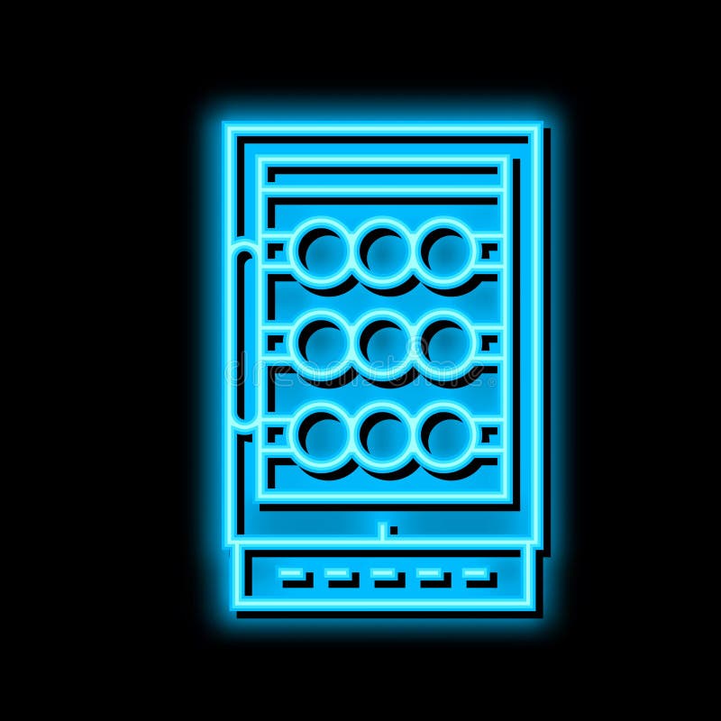 Wine Cooler Neon Glow Icon Illustration Stock Vector - Illustration of ...