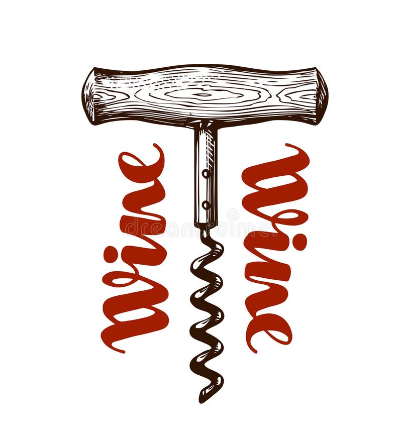 Corkscrew Vector Bottle-screw Open Wine Drink and Vintage Penknife ...