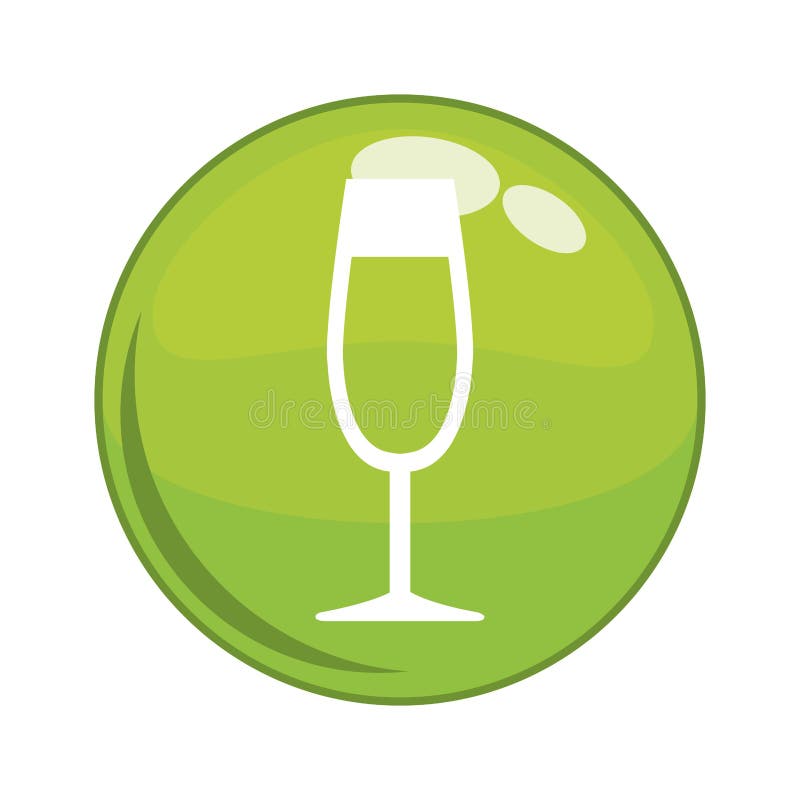 Wine cup button icon stock vector. Illustration of restaurant - 112618129