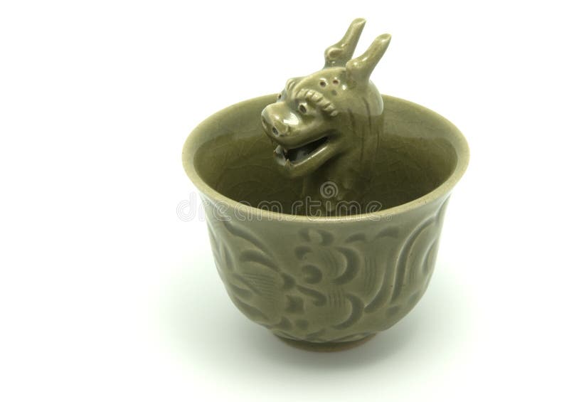 Ancient Chinese Wine Cup Isolated. Stock Photo - Image of wine, relic ...
