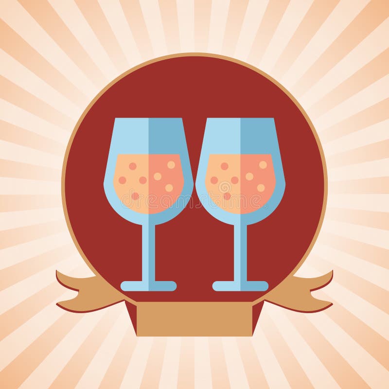 Wine Cups Glasses Toast Icon Stock Vector - Illustration of design ...