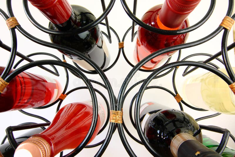 Wine in Curved Wine Rack Close Up Stock Photo - Image of close ...
