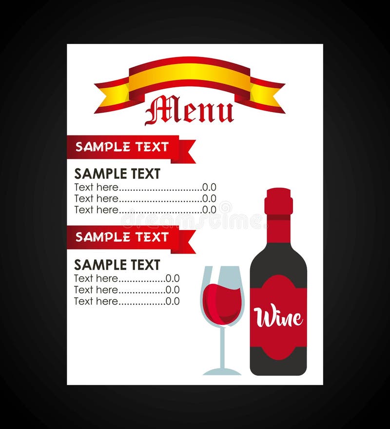 Wine drink beverage menu stock vector. Illustration of ornament - 91626828