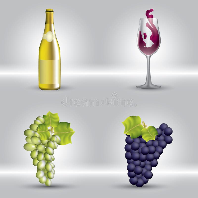 Wine Elements. Vector Illustration Decorative Background Design Stock ...