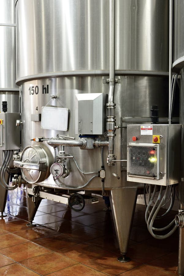 Wine fermentation vats stock image. Image of gauge, alcohol - 36438817