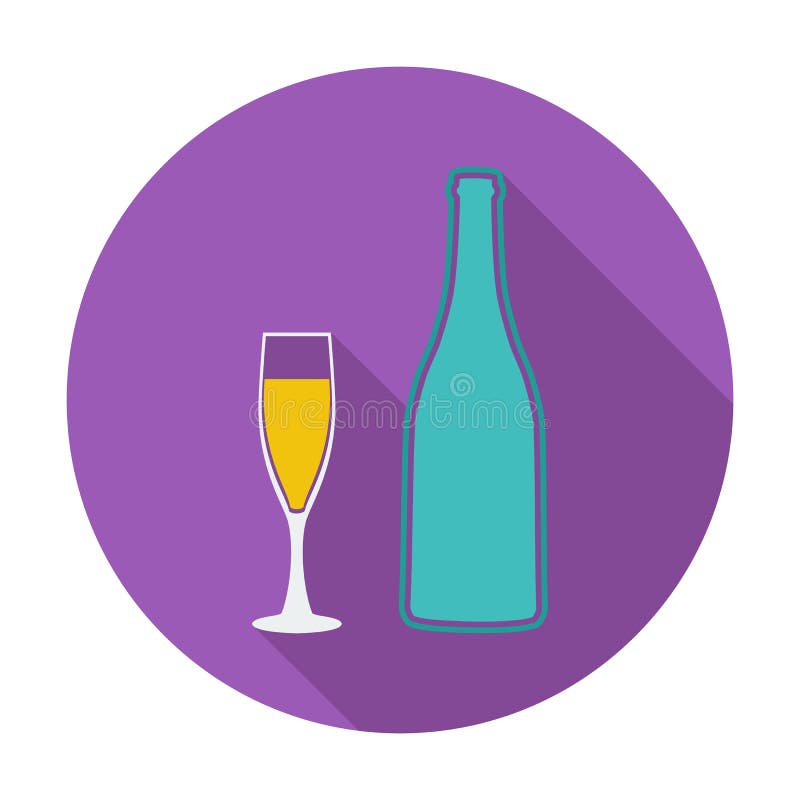 Wine flat icon stock vector. Illustration of color, icon - 94287075
