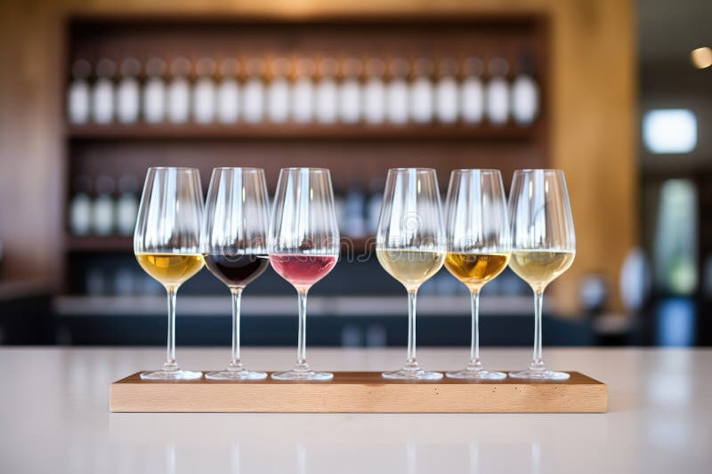 Wine Flight Sampler of Various Varietals Stock Image - Image of enology ...