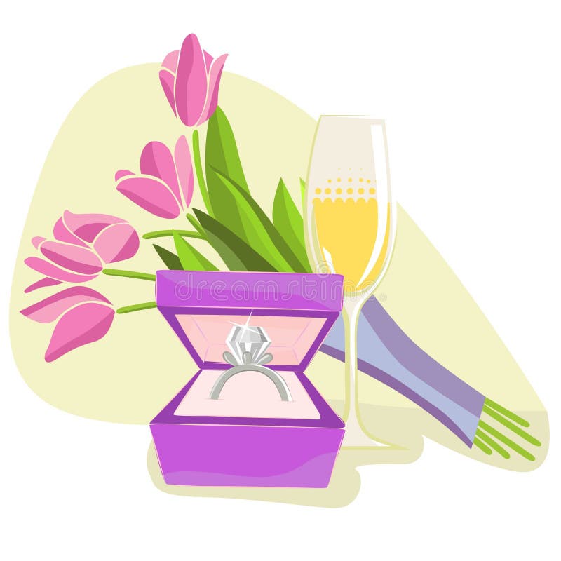 Wine Flower and Ring Vector Stock Vector - Illustration of color ...