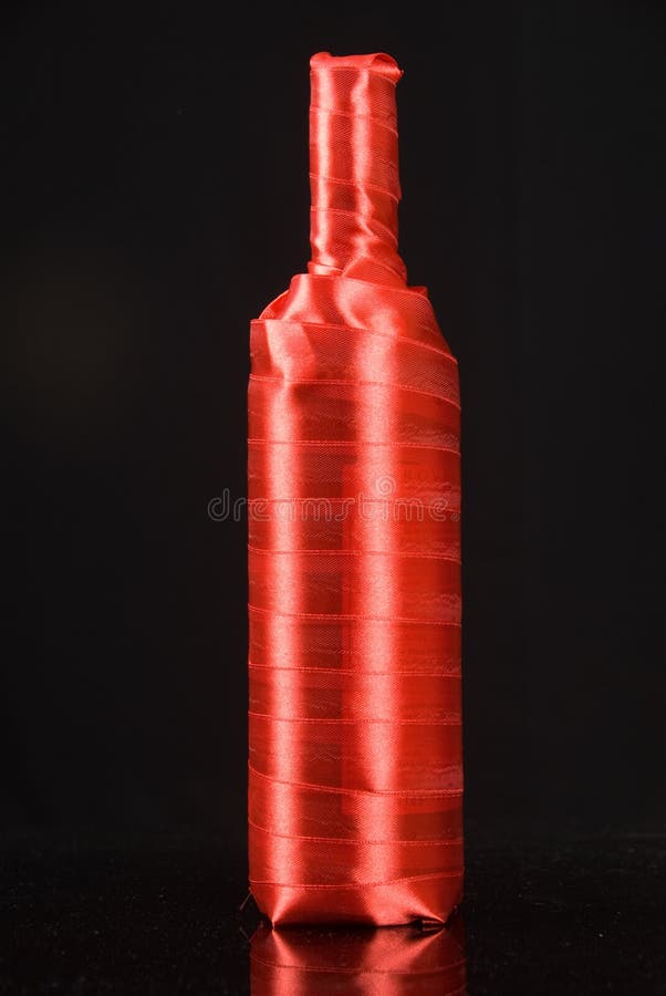 Wine gift stock image. Image of gift, ribbon, wrap, satin - 9161619