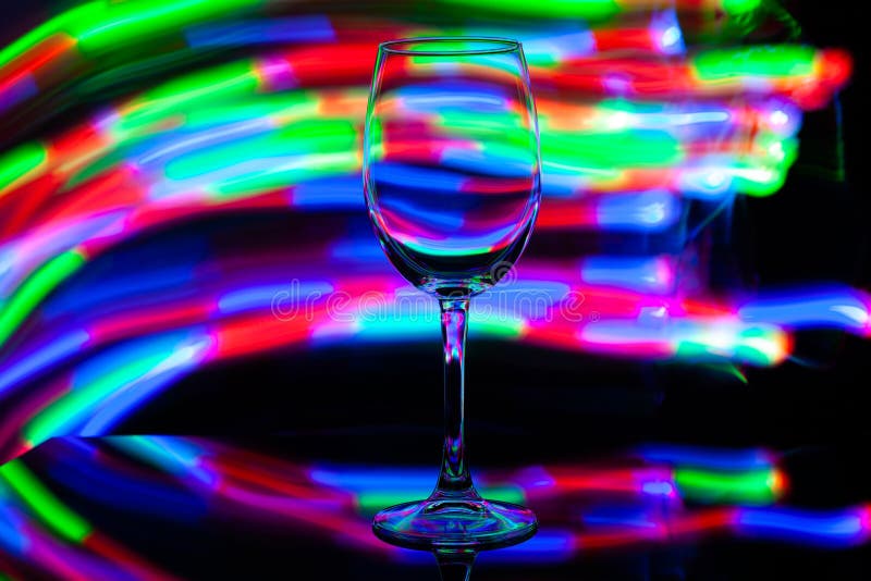 Wine Glass Against the Background of Colored Bright Stripes Stock Photo ...