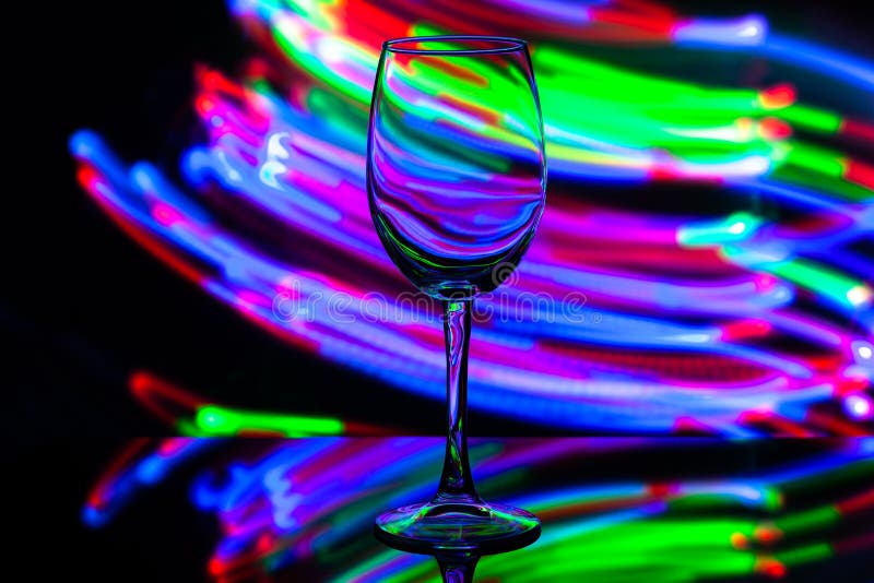 Wine Glass Against the Background of Colored Bright Stripes Stock Photo ...