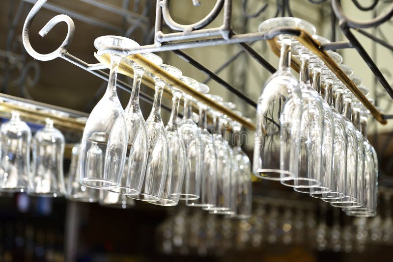 Wine glass in bar stock photo. Image of blue, violet - 35490246