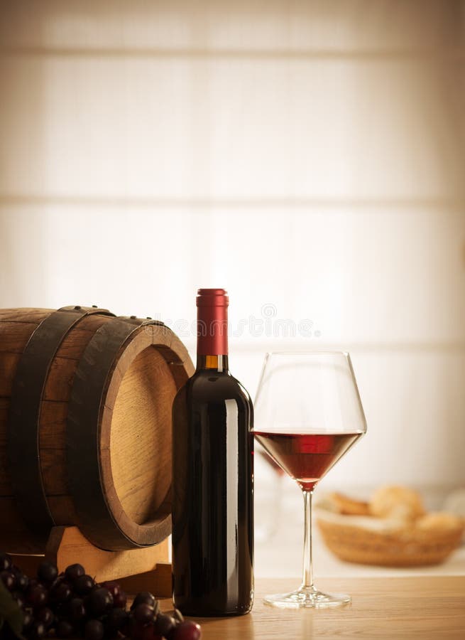 Wine Glass and Bottle Still Life Stock Image - Image of restaurant ...