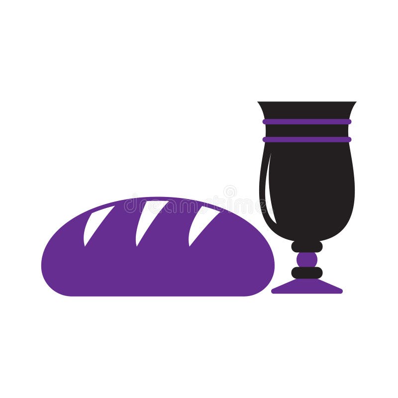 Wine Glass with Bread Loaf. Vector Illustration Decorative Design Stock ...