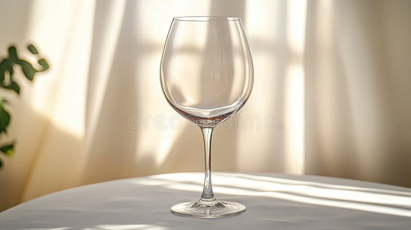 Wine Glass on a Bright Background. the Hard Light Creates Sharp Shadows ...