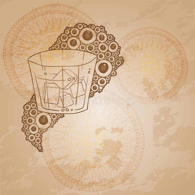 Wine Glass with the Doodle Circular Pattern Stock Vector - Illustration ... Wine Glass with the Doodle Circular Pattern Stock Vector - Illustration ...