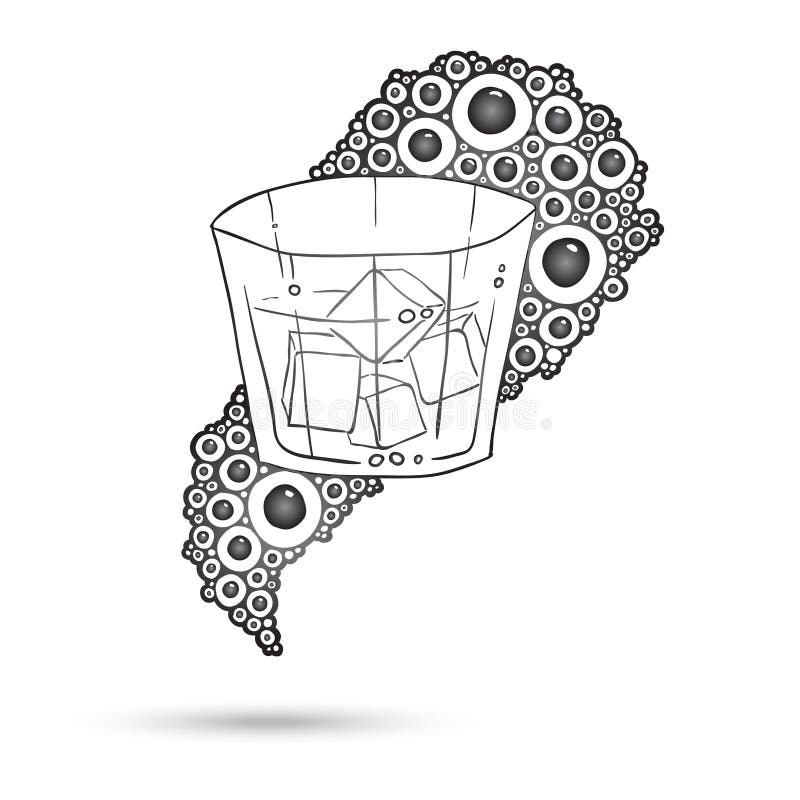 Wine Glass with the Doodle Circular Pattern Stock Vector - Illustration ...