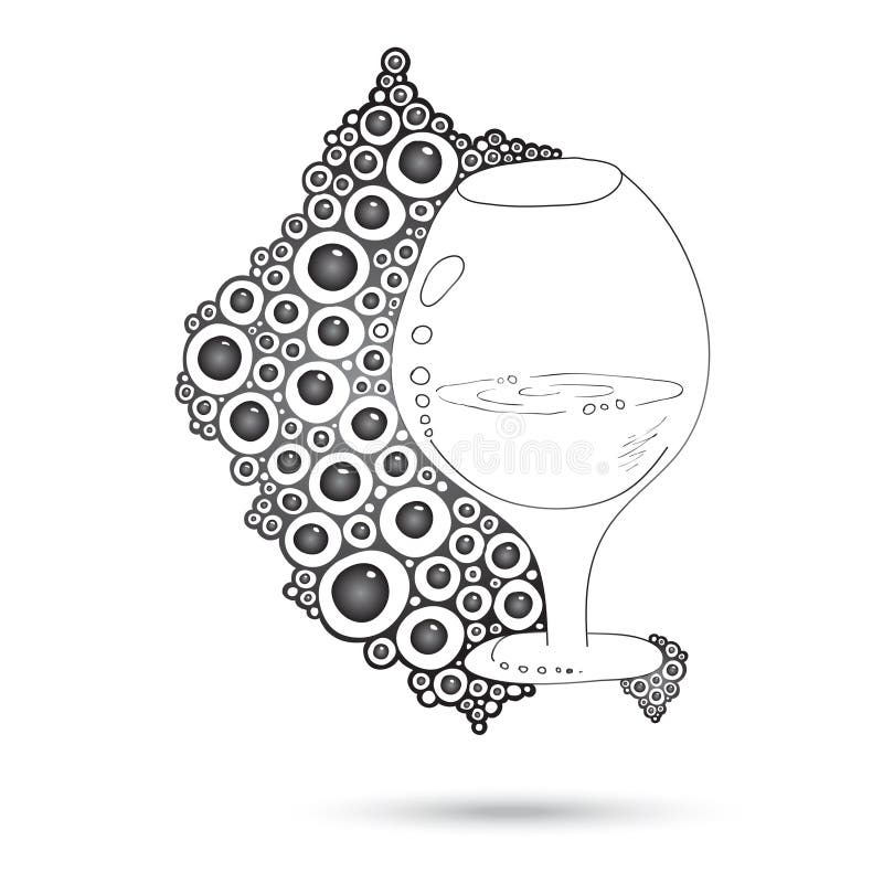 Wine Glass with the Doodle Circular Pattern Stock Vector - Illustration ... Wine Glass with the Doodle Circular Pattern Stock Vector - Illustration ...