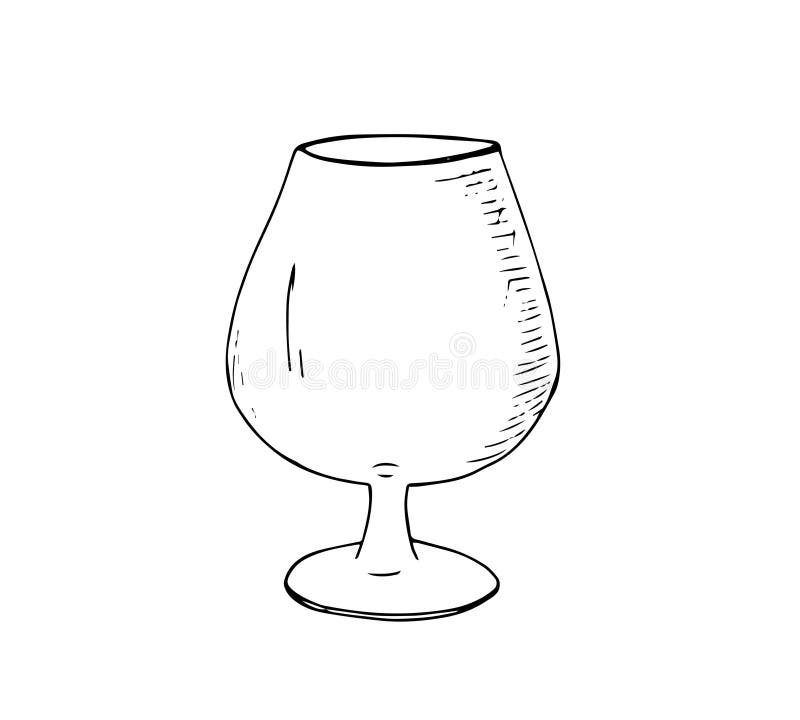 Wine Glass in Doodle Style. Hand Drawn Illustration Stock Vector ...
