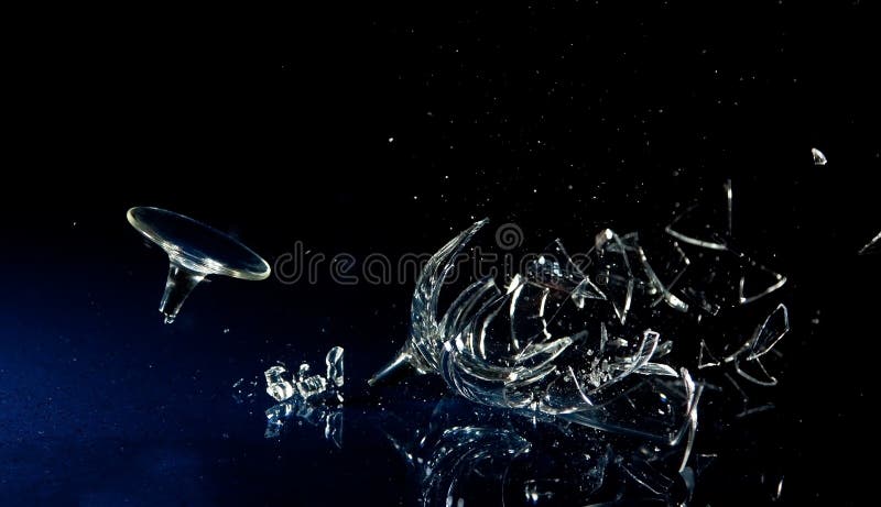 Wine Glass Falling and Breaking Stock Image - Image of broken, damaged ...