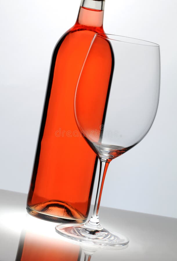 Wine Glass in Front of Bottle Stock Photo - Image of empty, alcohol ...