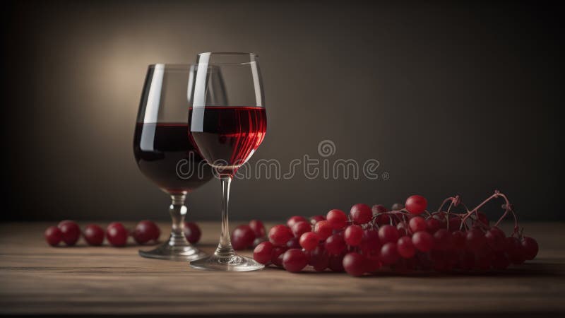 Wine Glass and grapes stock illustration. Illustration of wine - 277663208