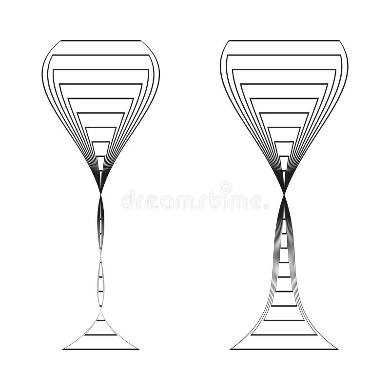 Wine Glass Illusion. Abstract Shape Vector. Symmetrical Black Design ...