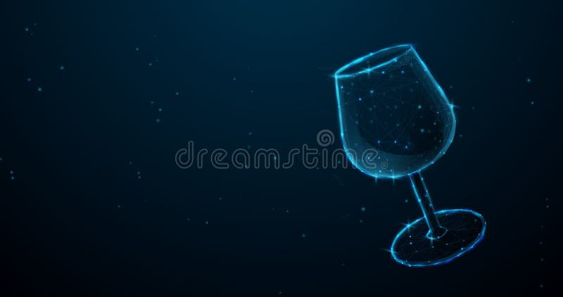 Wine Glass. Line, Dot and Low Polygon, Structure Design Stock Vector ...