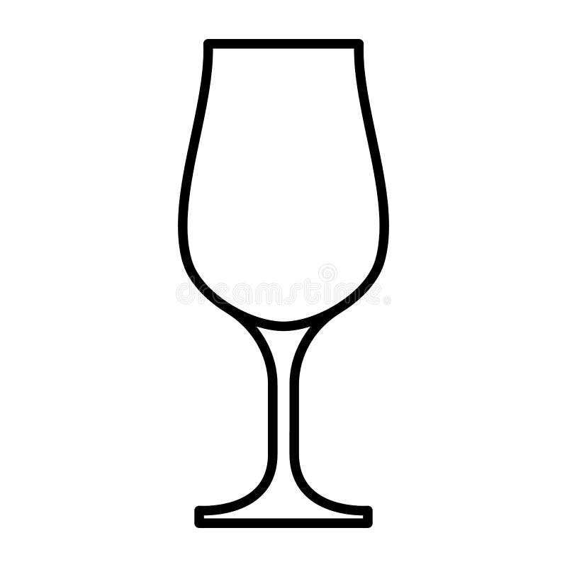 Wine Glass Outline Icon. Glass for Alcoholic Drinks, Vector ...